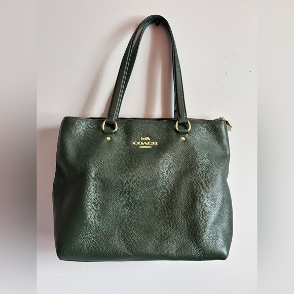 Coach | Bags | Coach Green Pebbled Leather Bay Tote Bag Vintage | Poshmark